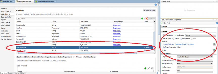 ViewCriteria issue when using more than once attribute with LOV based on switcher (Oracle ...